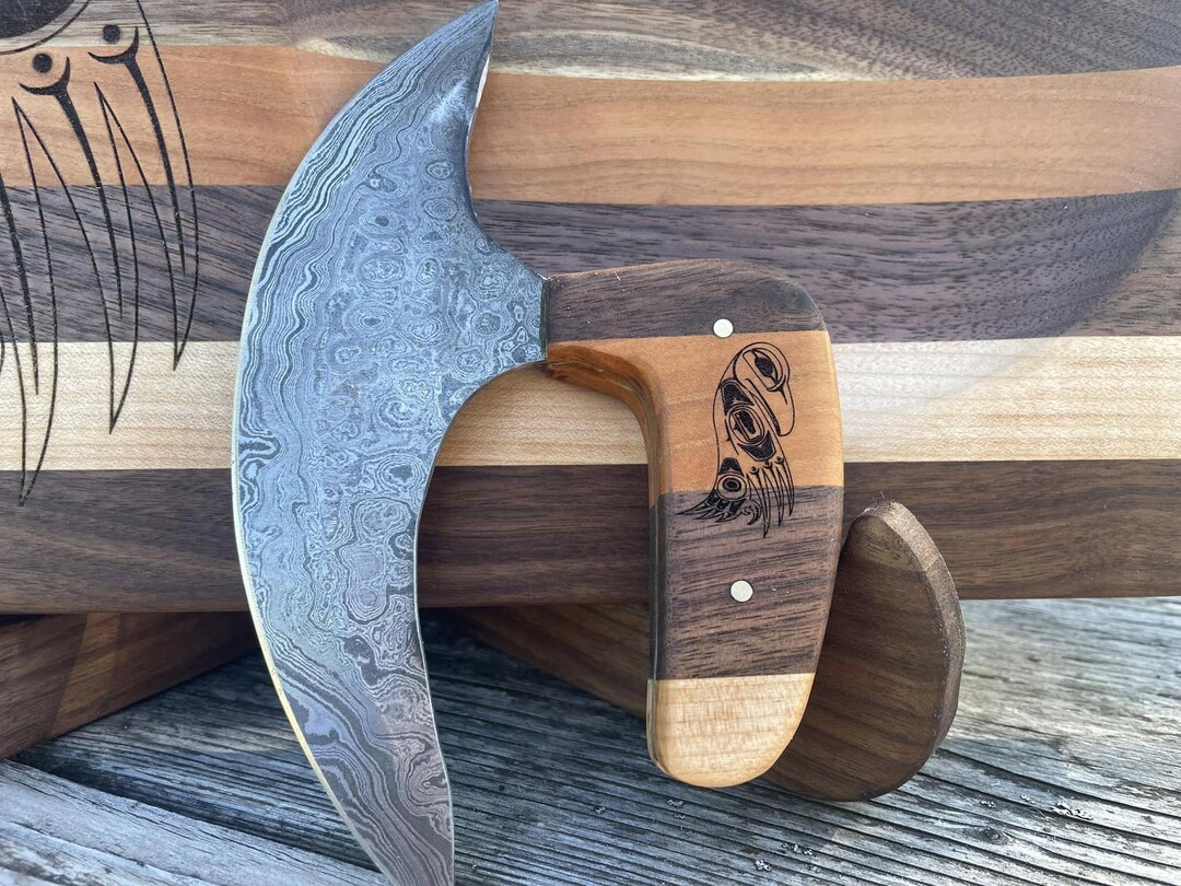 Ulu Cutting Board and Knife Set - Etsy