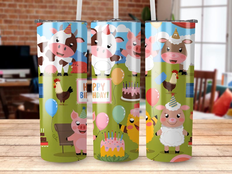 Happy Birthday Farm Animals Digital Download Birthday Party Decorations ...