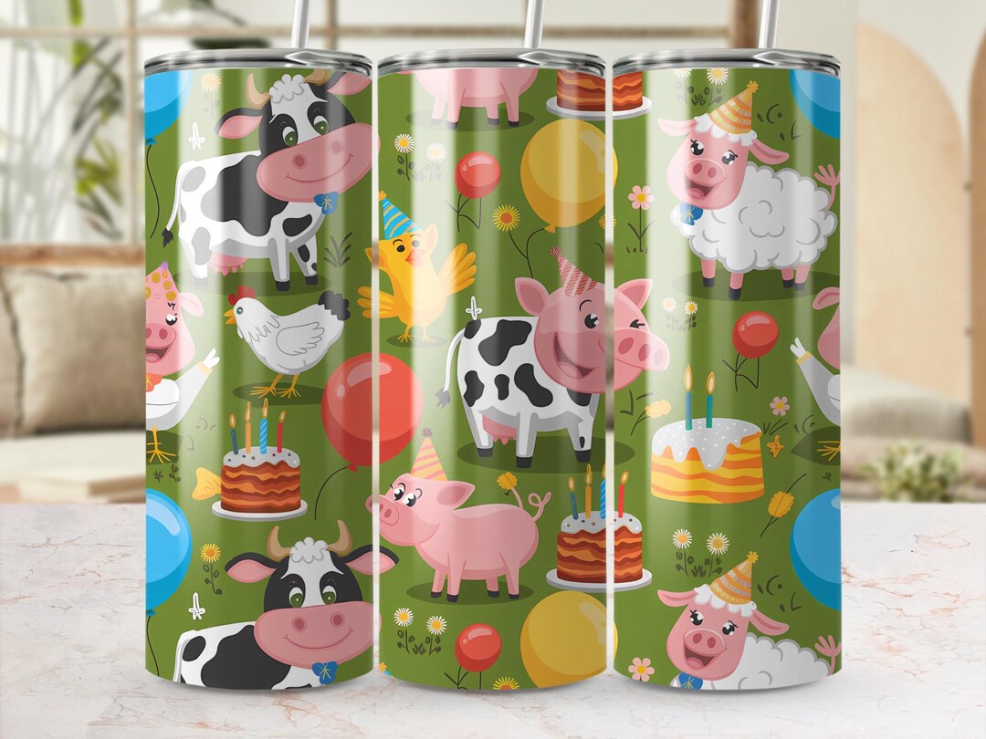 Farm Birthday Party Digital Artwork Bundle, Cute Animal Birthday ...