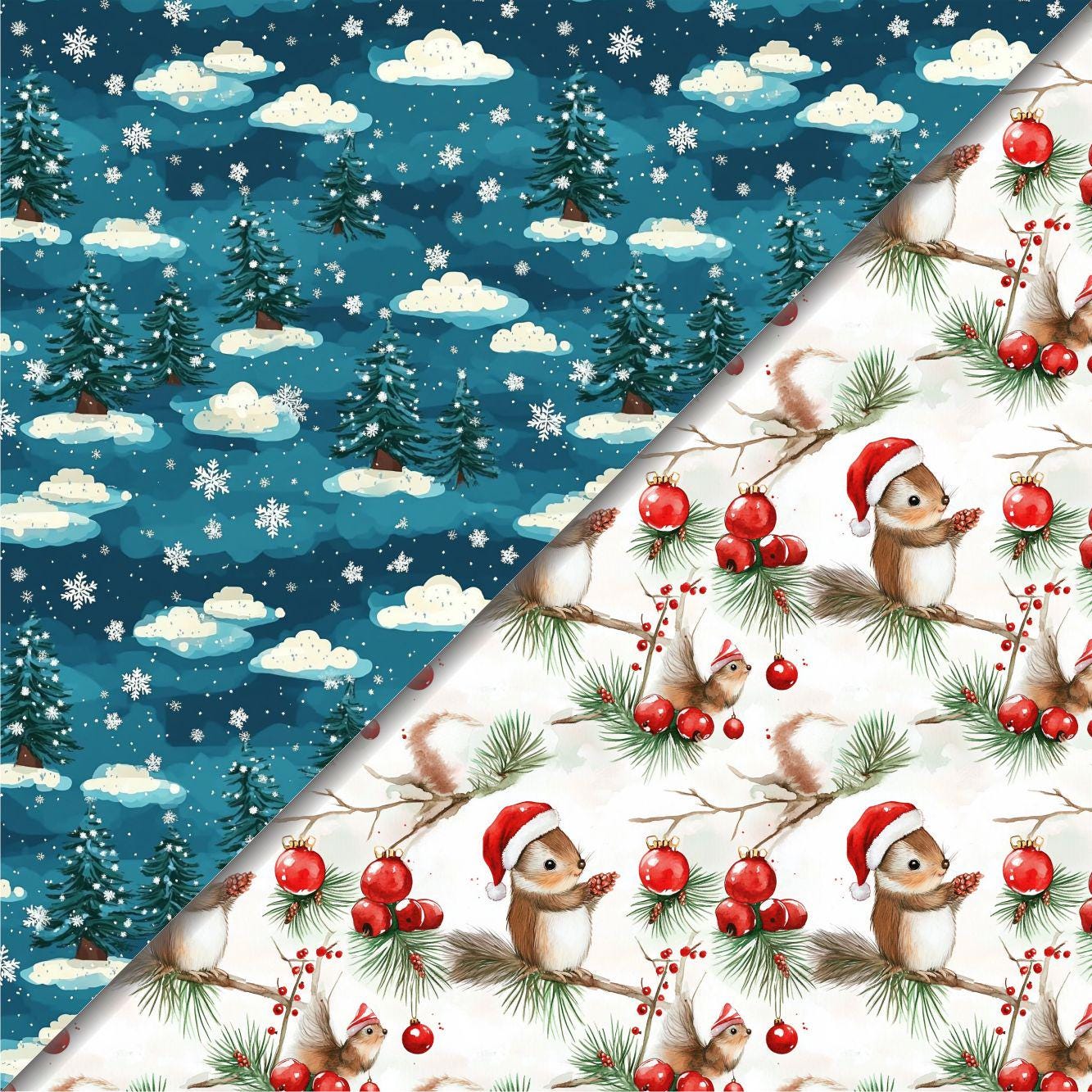Christmas Digital Paper Pack, Winter Holiday Patterns, Festive ...