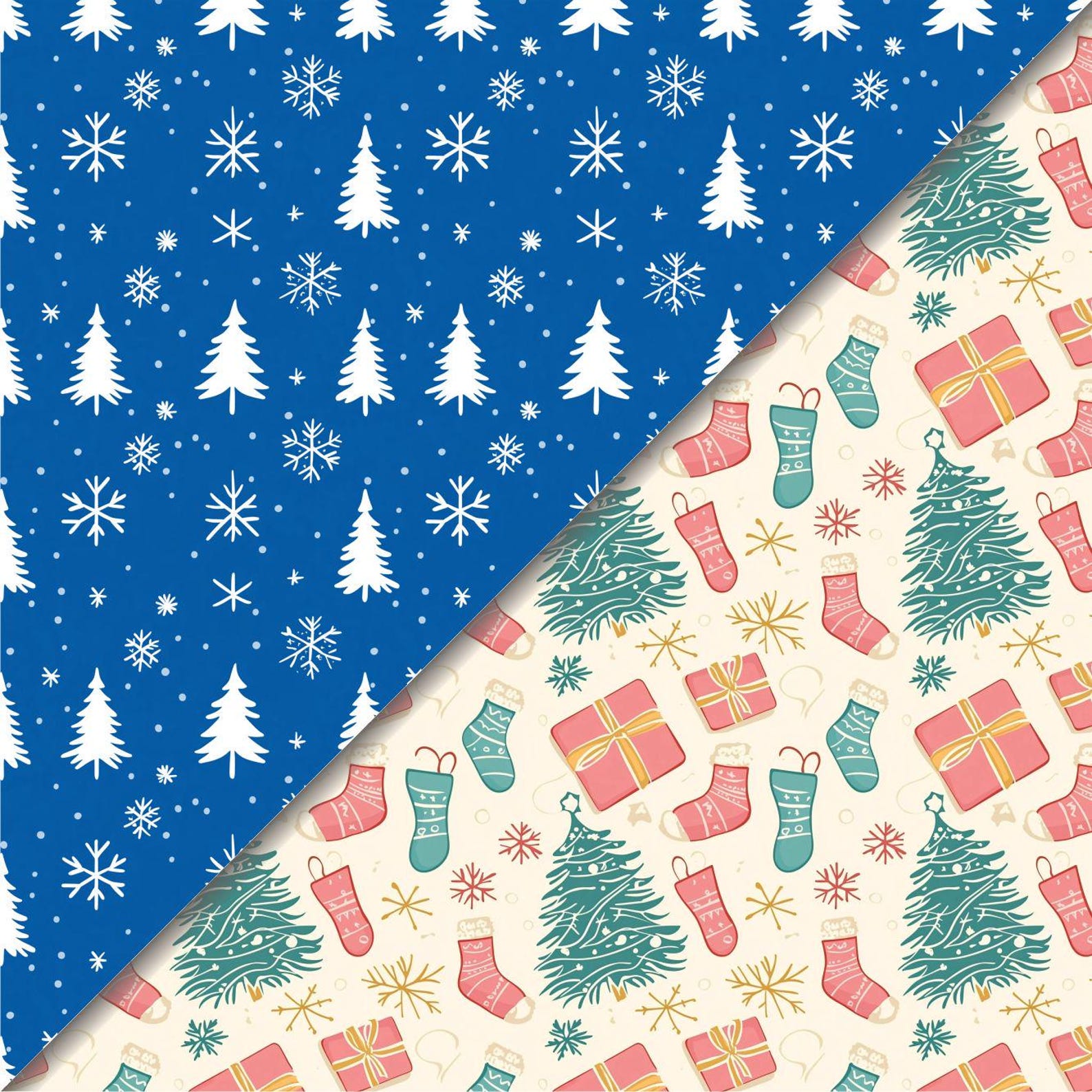 Christmas Digital Paper Pack, Winter Holiday Patterns, Festive ...