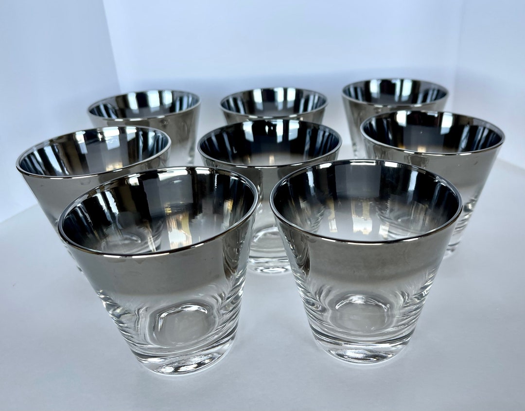 MCM Dorothy Thorpe Style Lowball Glasses Silver Ombré Faded - Etsy