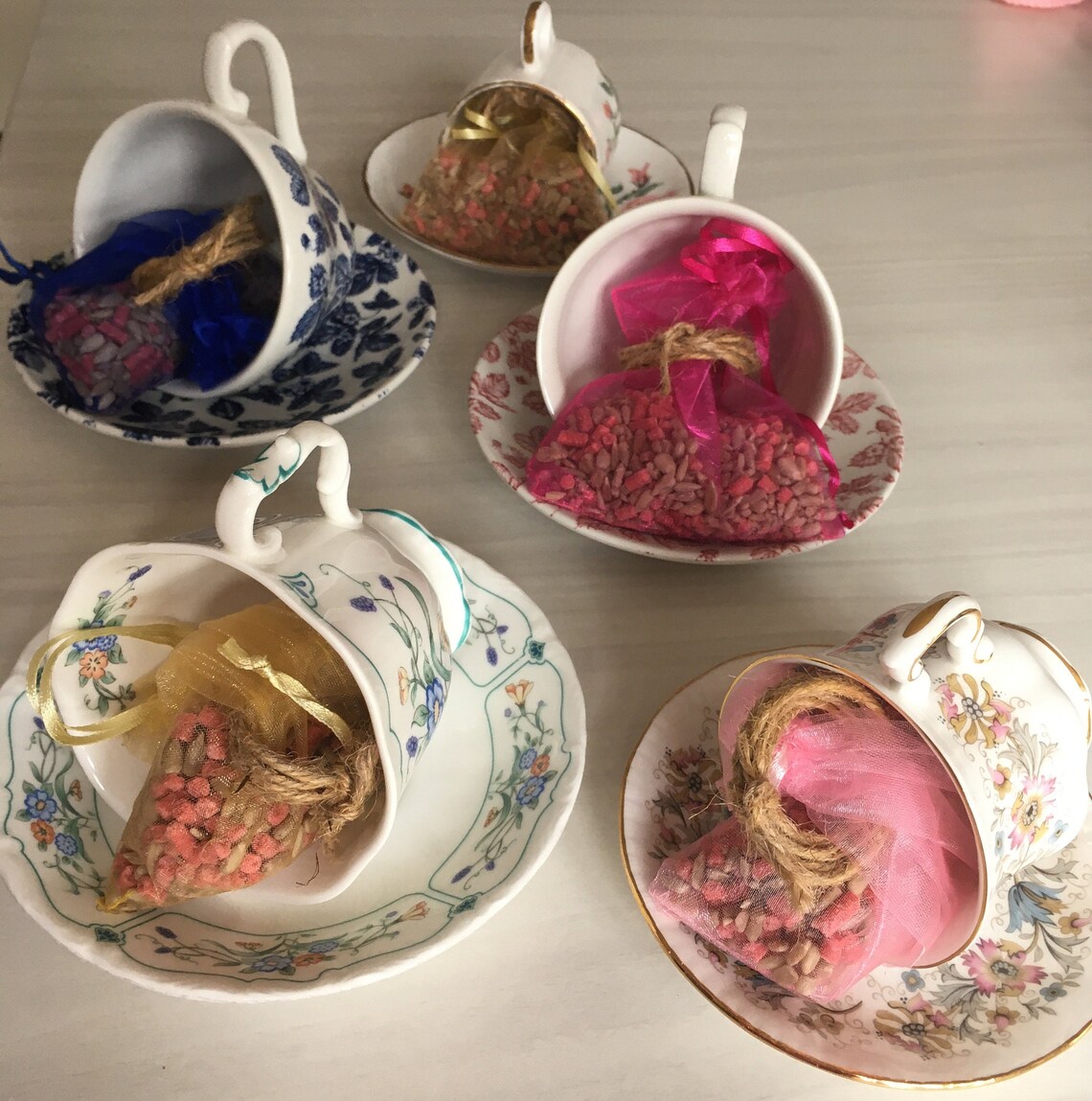 Handmade Upcycled Tea Cup and Saucer Garden Bird Feeder - Etsy UK