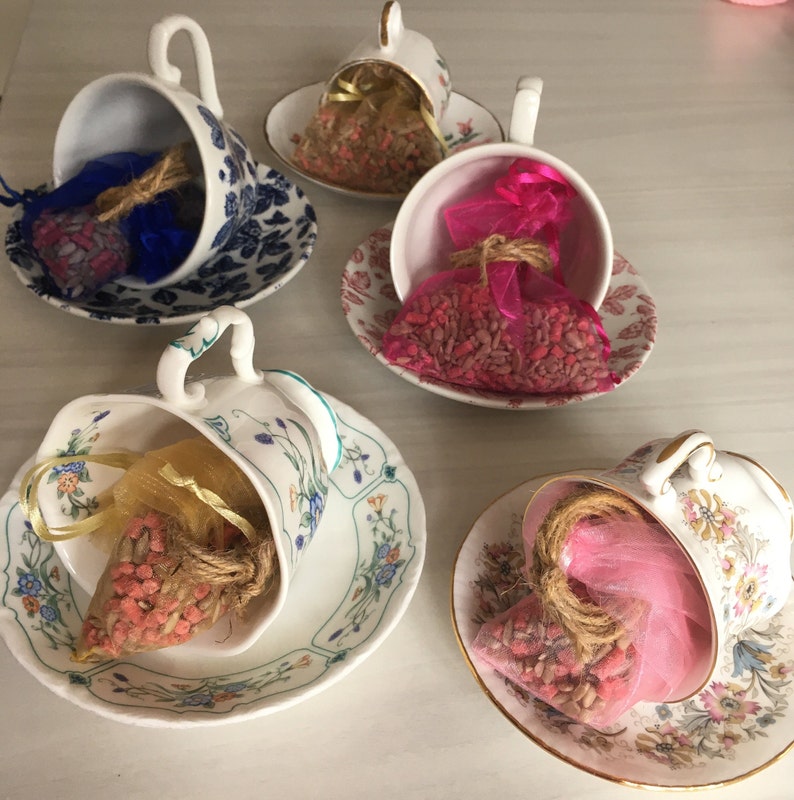 Handmade Upcycled Tea Cup and Saucer Garden Bird Feeder - Etsy UK