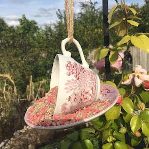 Handmade Upcycled Tea Cup and Saucer Garden Bird Feeder - Etsy UK