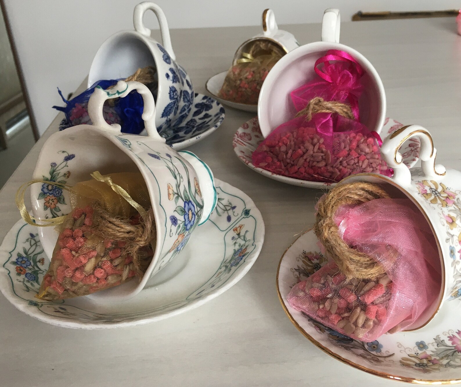 Handmade Upcycled Tea Cup and Saucer Garden Bird Feeder - Etsy UK