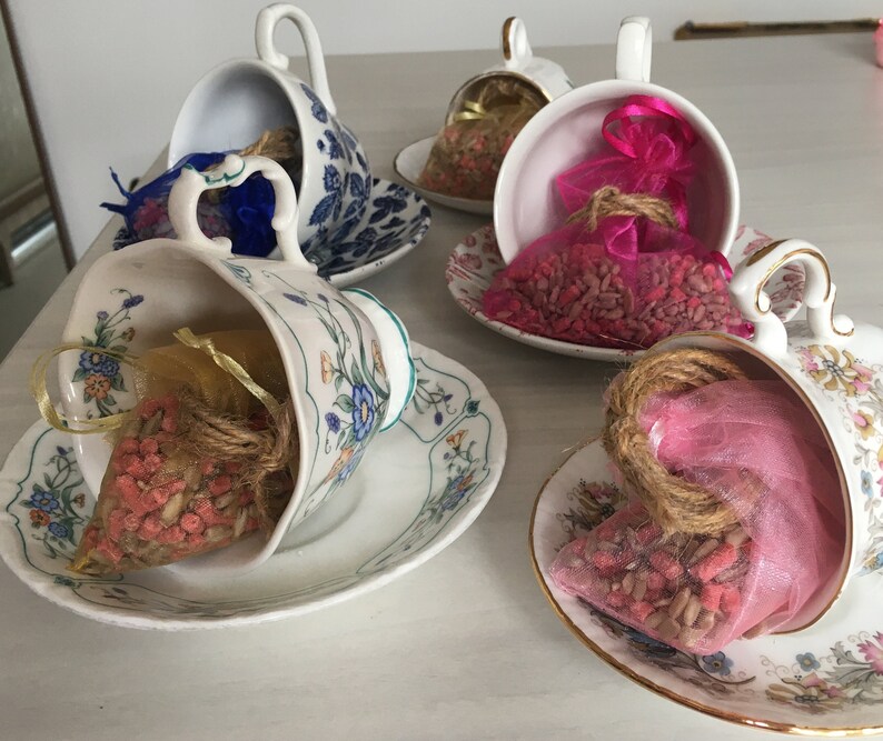 Handmade Upcycled Tea Cup and Saucer Garden Bird Feeder - Etsy UK