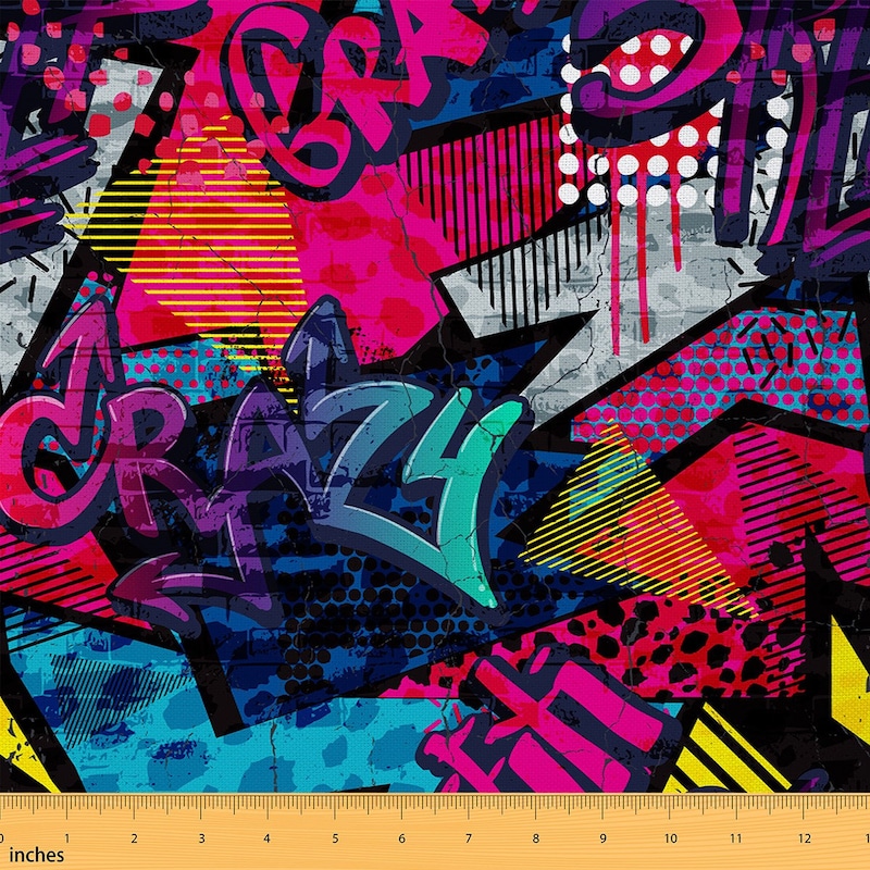 Graffiti Fabric - Etsy