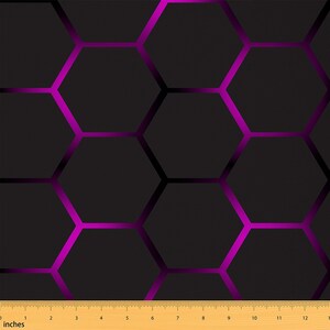 Honeycomb Polyester Fabric by the Yard, Geometric Hexagon Abstract ...