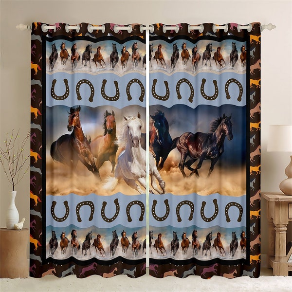 Curtains Horses - Etsy