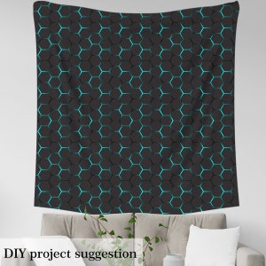Honeycomb Polyester Fabric by the Yard, Geometric Hexagon Abstract ...