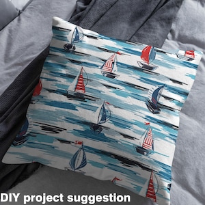 Nautical Sailboat Handmade Fabric by the Yard, Ocean Adventure ...