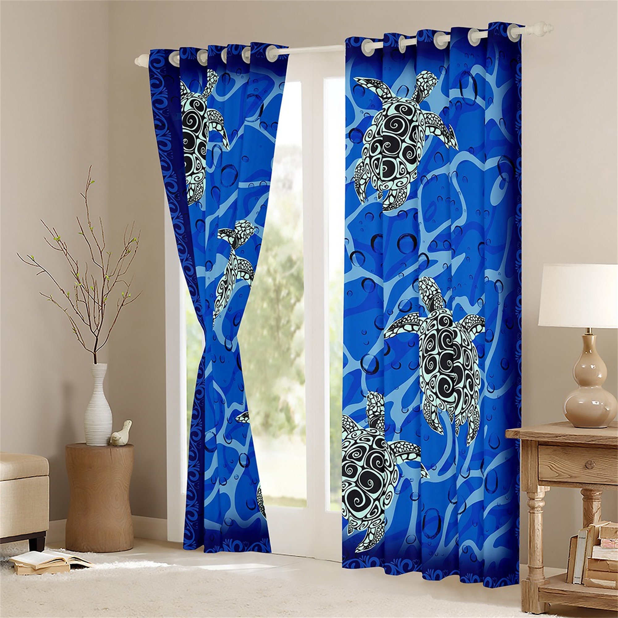 Handmade Sea Turtle Window Curtains Ocean Animal Window - Etsy