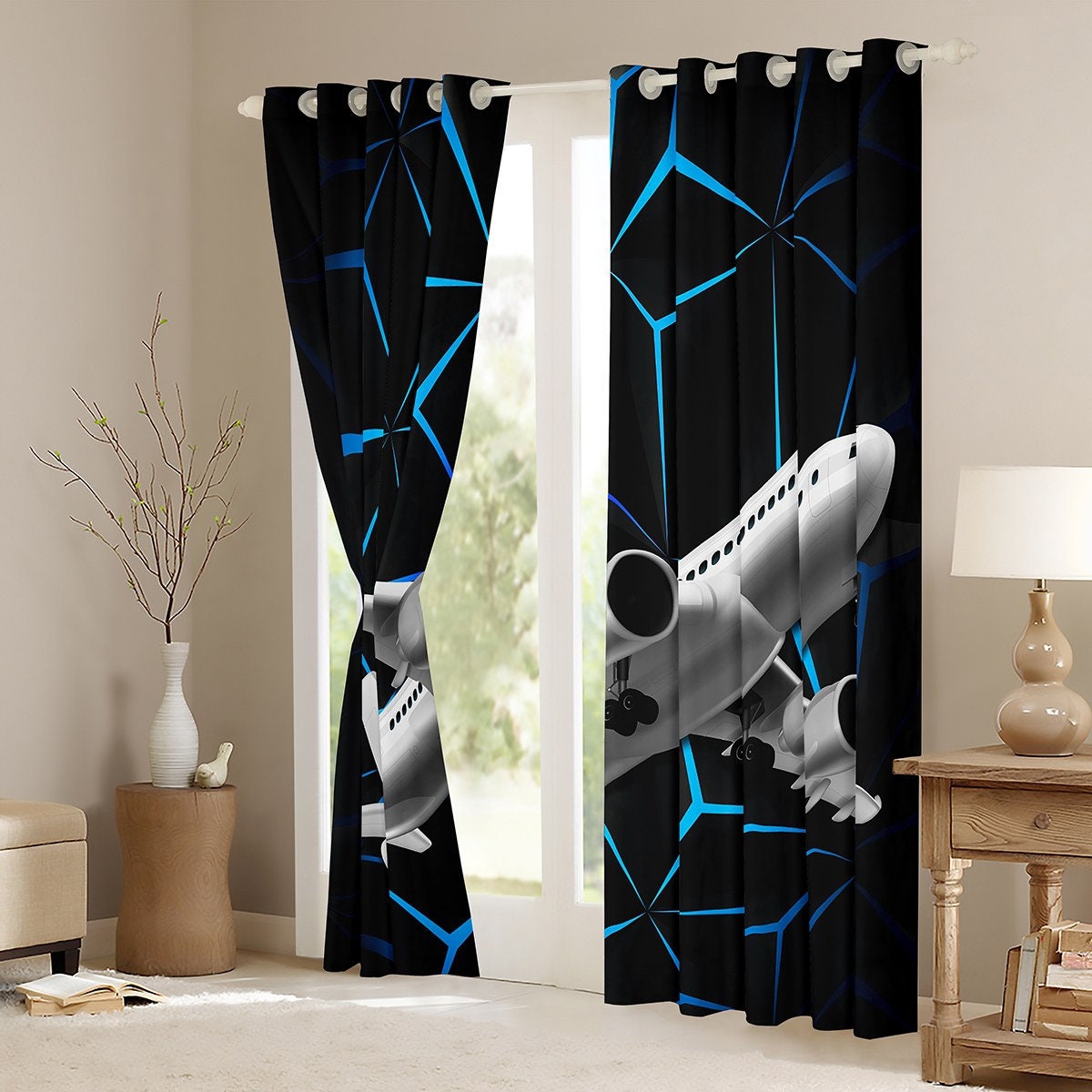 Airplane Window Curtains Air Force Plane Aviation Patriotic - Etsy