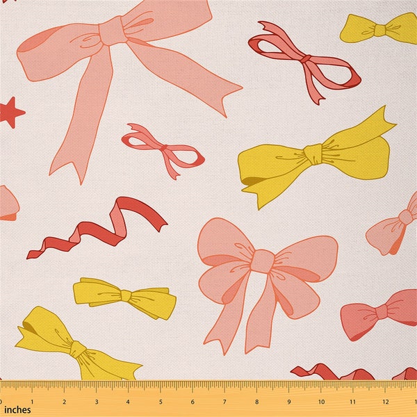 Bow Print Fabric - Etsy UK