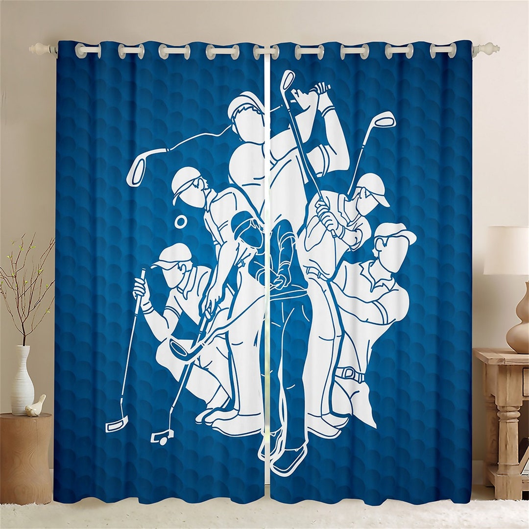 Golf Window Drapes for Modern Home Decor Sports Ball Game - Etsy