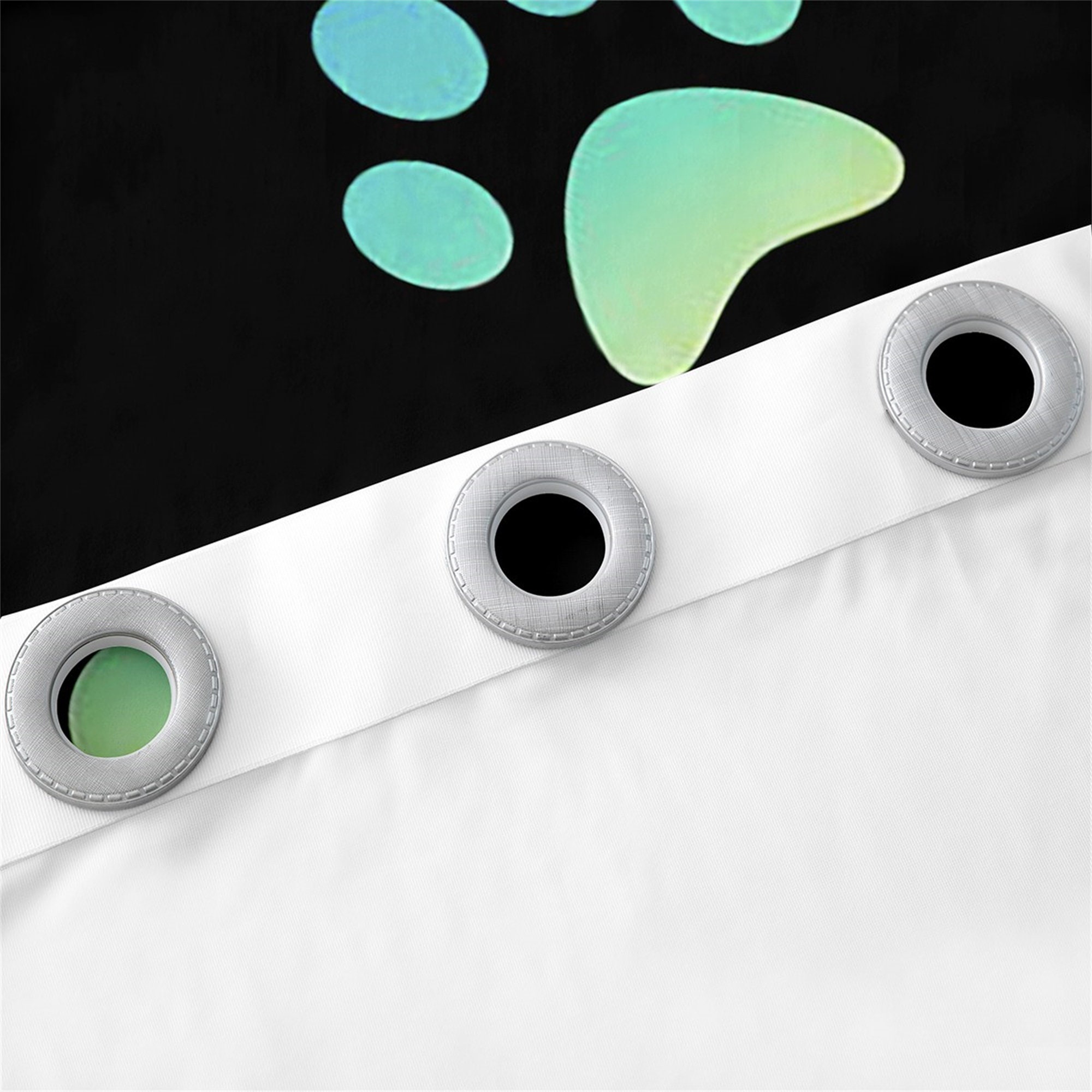 Dog Paw Print Window Curtains Neon Rainbow Animal Footprint - Etsy