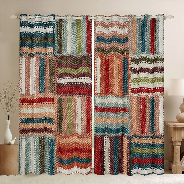 Geometric Curtains - Etsy