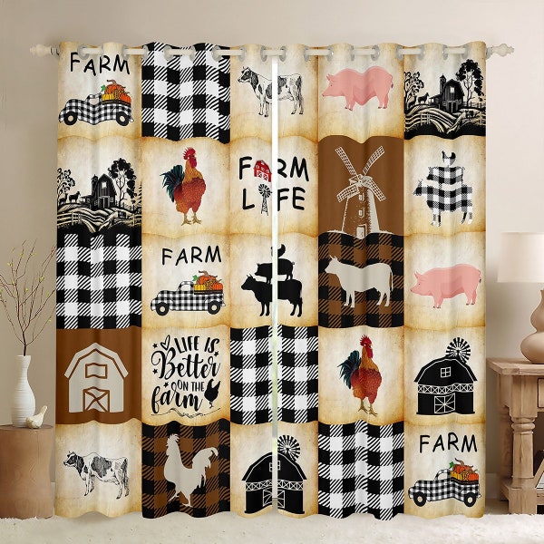 Farm Pig Curtains - Etsy