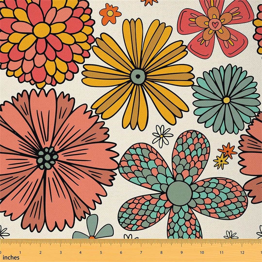 Cartoon-Blumen-handgefertigter Stoff-Bulk-Lager, bunter Blumenstoff ...