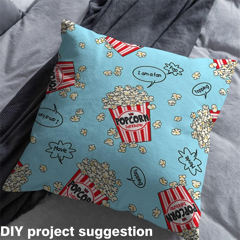 Popcorn Fabric by the Yard Movie Theme Sweet Food Polyester - Etsy