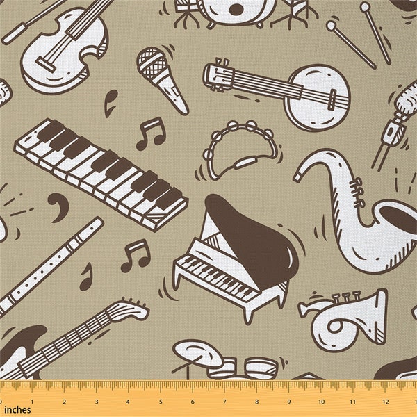 Musical Instruments Upholstery Fabric - Etsy