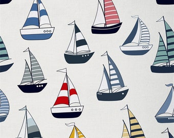 Nautical Stripe Fabric Swab the Deck Nautical Stripe by Heatherdutton ...