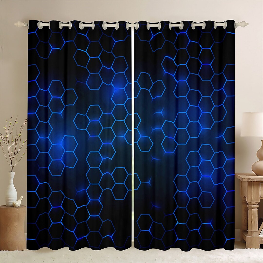 3D Honeycomb Handmade Window Curtains Geometric Hexagon - Etsy