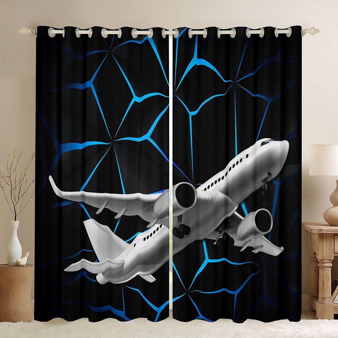 Airplane Window Curtains, Air Force Plane Aviation Patriotic Window ...