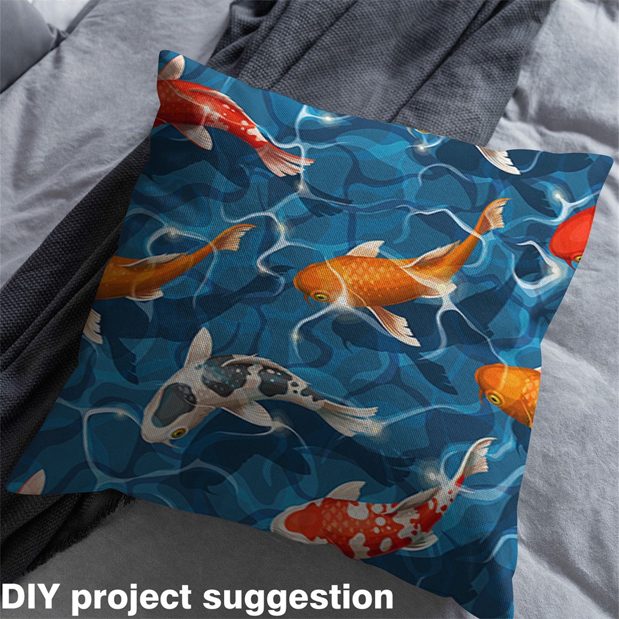 Koi Fish Handmade Polyester Fabric by the Yard Japanese Style - Etsy