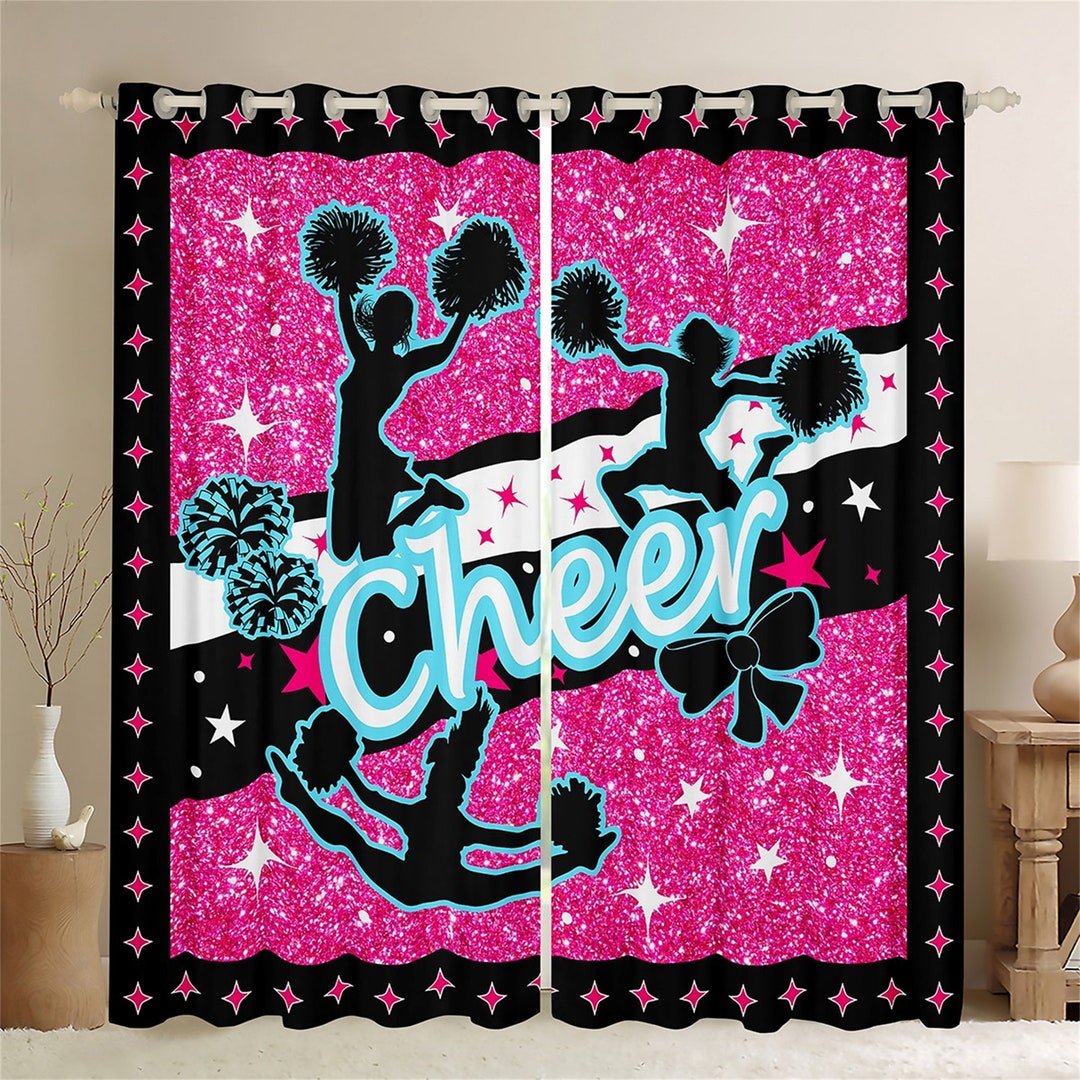 Cheerleader Handmade Window Curtains, Stars Sequins Glitter Modern ...