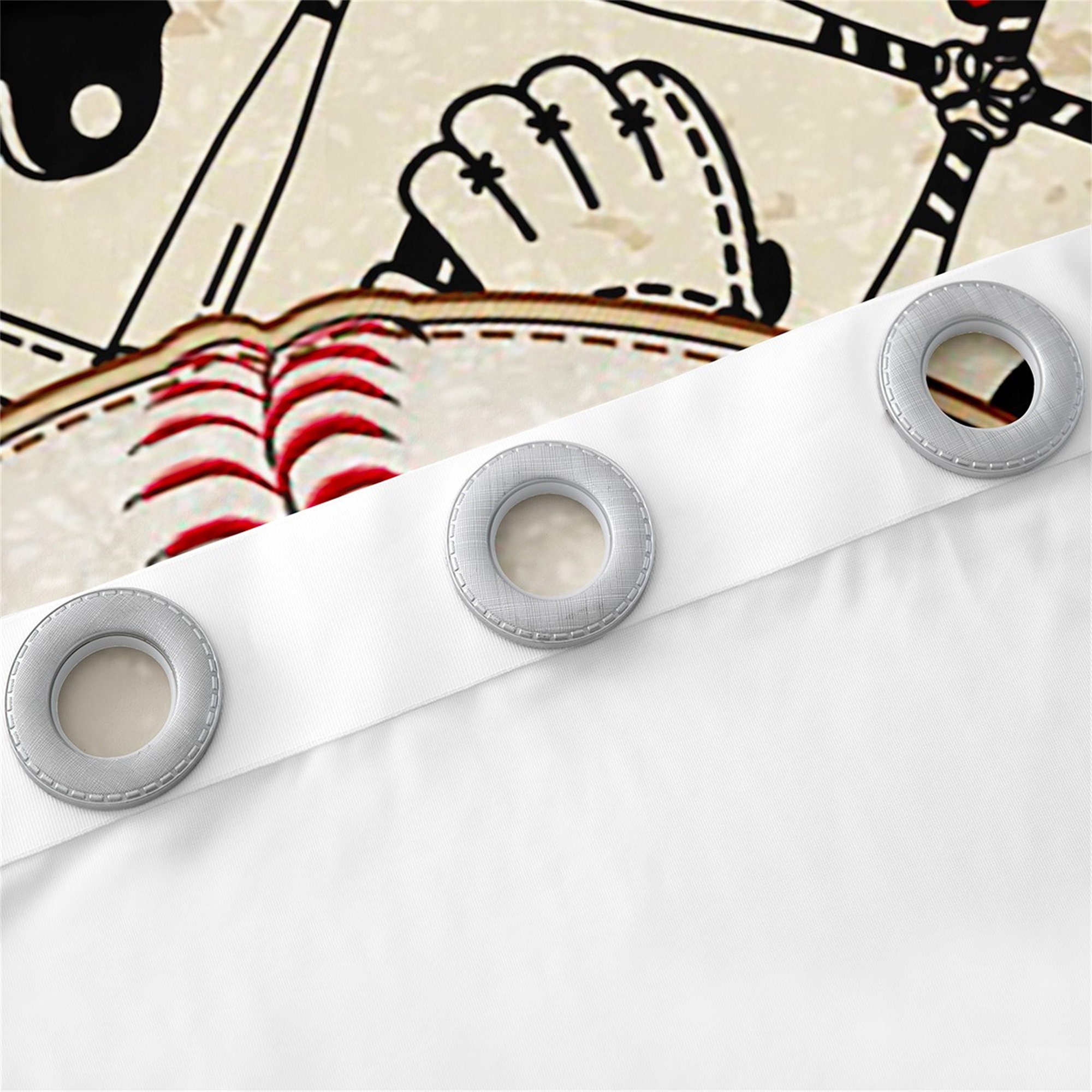 Baseball Window Curtain Set Sports Ball Game Helmet Gloves - Etsy