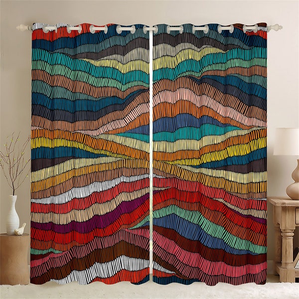 Geometric Curtains - Etsy