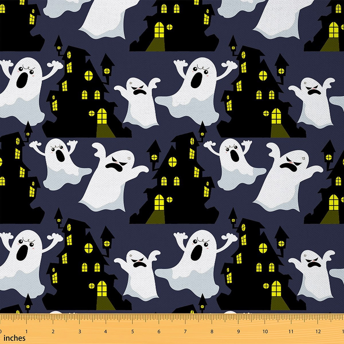 Cartoon Ghost Fabric by the Yard Mystic Castle Fabric for - Etsy