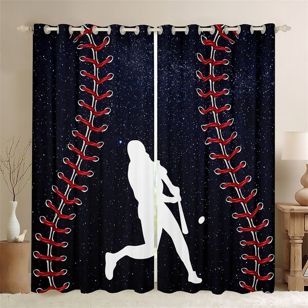 Baseball Curtains - Etsy