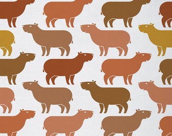 Capybaras Fabric Capybaras by Zoe Ingram Capybaras Rodents Animals ...