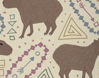 Capybaras Fabric Capybaras by Zoe Ingram Capybaras Rodents Animals ...