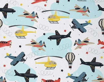 Airplane Fabric Vertical Blue Planes by Toothpanda Airplanes Grey White ...