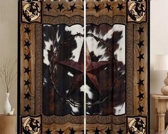 Cowhide Print Curtain - Etsy