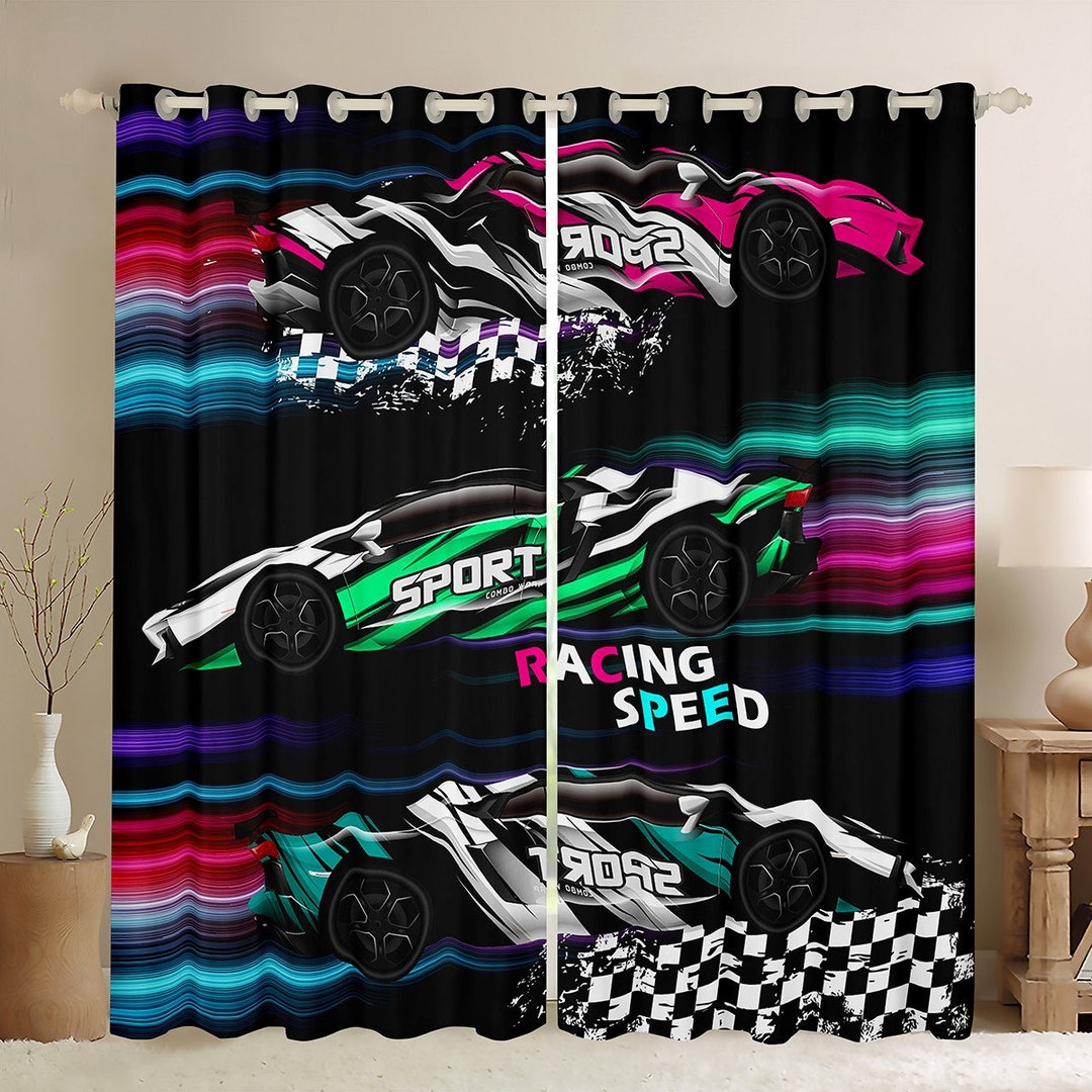 Sports Car Racing Speed Window Curtains Extreme Sports - Etsy