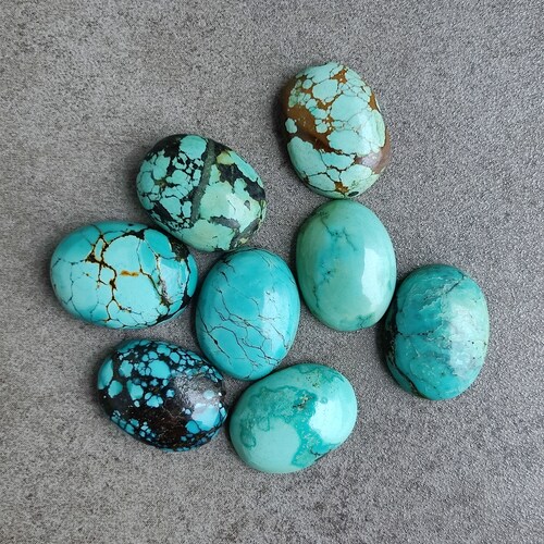 Natural Blue Copper Turquoise Oval Cabochon Flat Back - Etsy