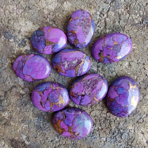 Mohave Turquoise Purple Copper Turquoise Flat Back - Etsy