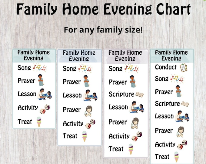 Family Home Evening Board, Custom FHE Assignments, LDS FHE Chart ...