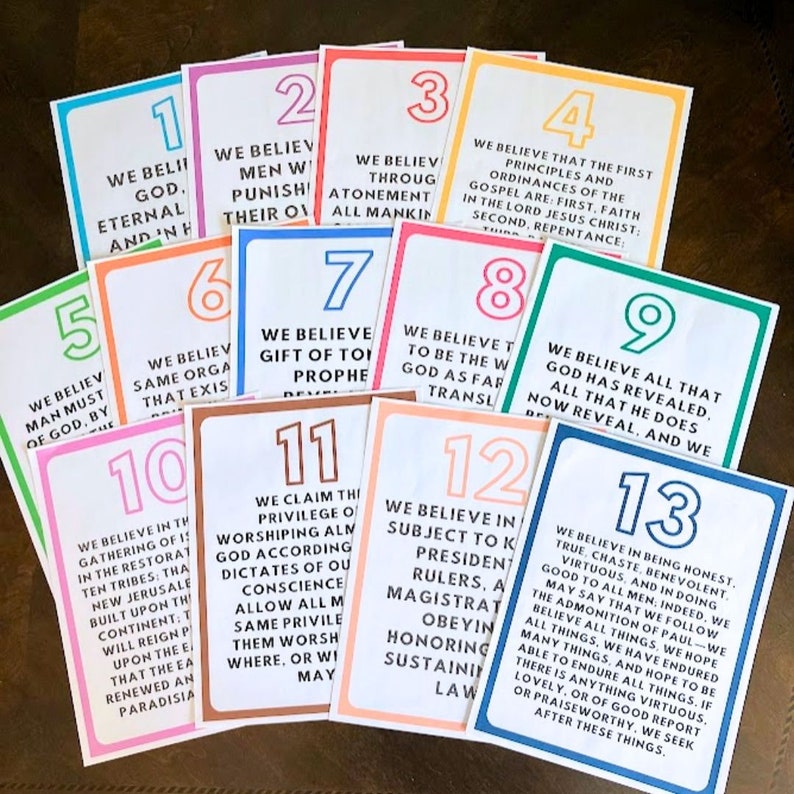 Articles of Faith Bundle: Posters, Flashcards, and Bonus Trackers for ...