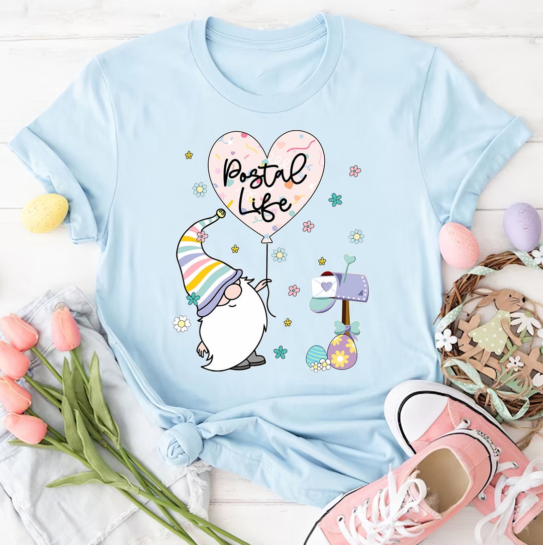 Happy Easter Postal Worker T-shirt, Cute Gnome Postal Worker Life, Mail ...
