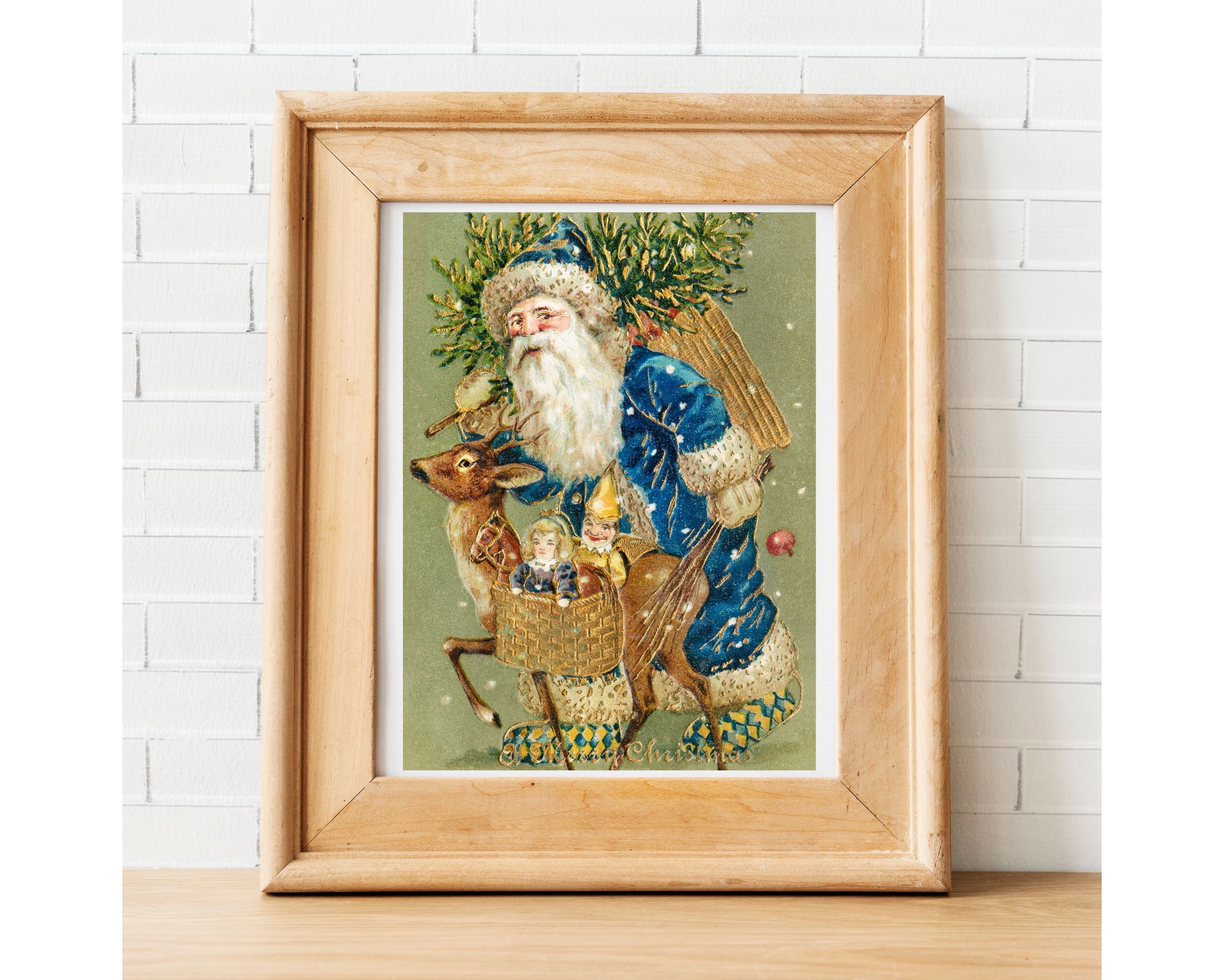 Santa Claus Print, Vintage Santa Claus Print, Santa Print, Santa Claus Art, Merry Christmas Art ...