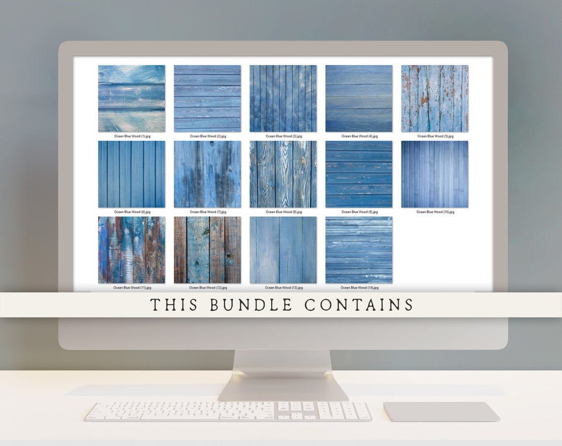 Blue Wood Background Digital Papers Ocean Blue Wooden - Etsy