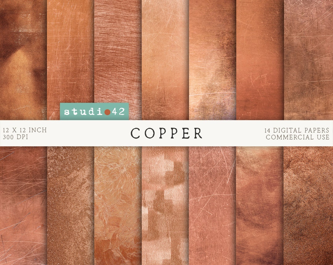 Copper Digital Papers, Antique Copper Textures, Copper Digital ...