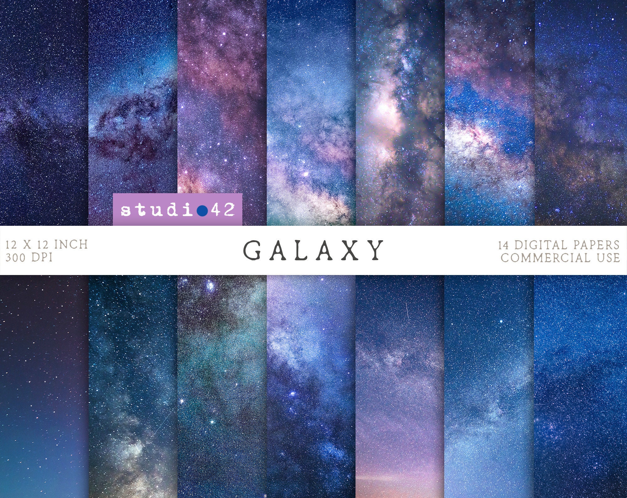 Galaxy Digital Paper, Stardust Background, Universe Texture, Cosmic ...