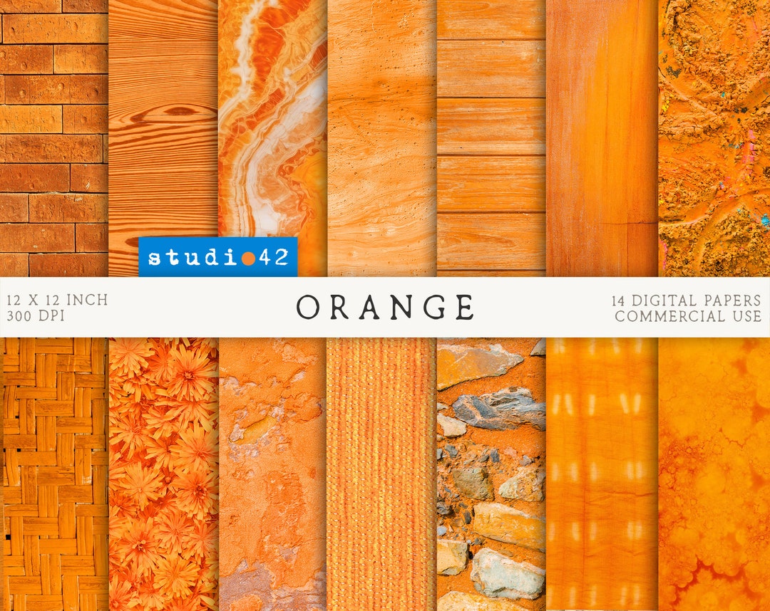 Orange Digital Papers, Orange Textures, Orange Backdrop Printables ...